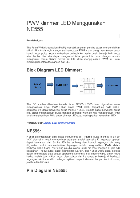 (DOC) PWM dimmer LED Menggunakan NE555