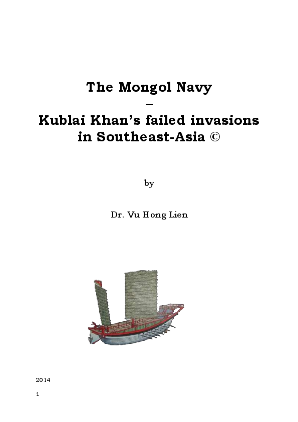 (PDF) The Mongol Navy - Kublai Khan's Failed Invasions in Southeast-Asia