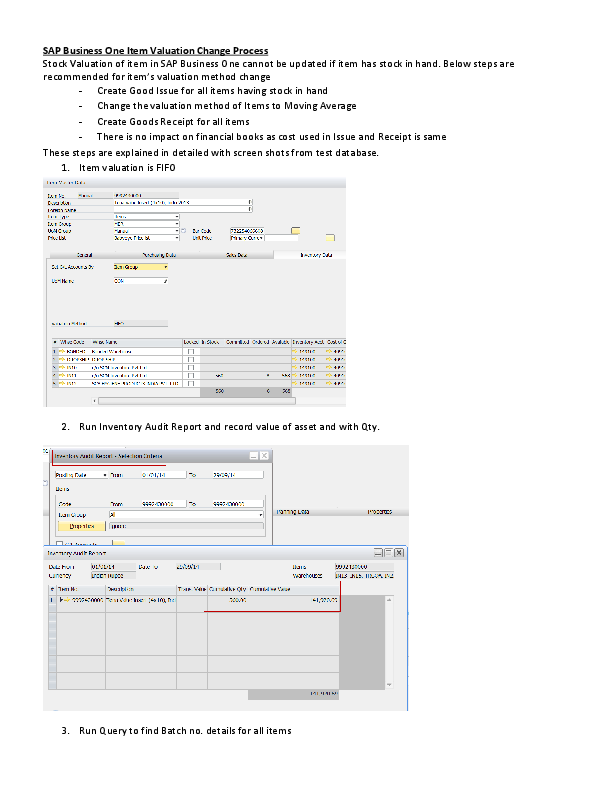 (PDF) SAP Business One Item Valuation Change Process Stock Valuation of ...