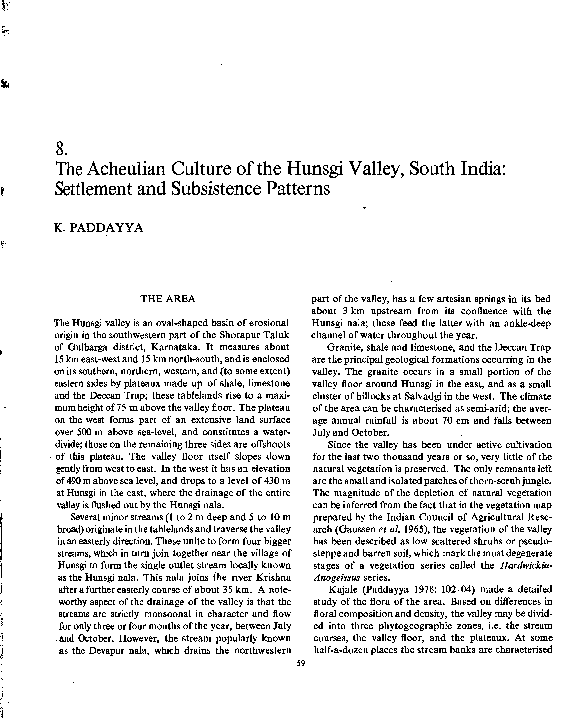 (PDF) The Acheulian culture of the Hunsgi Valley, South India ...