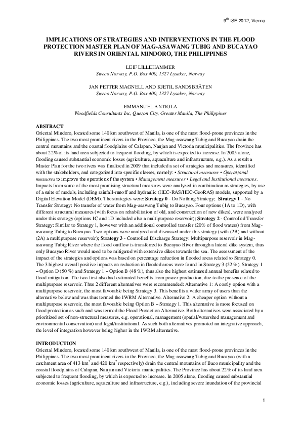 (PDF) Lillehammer L., Magnell J.P., Sandsbråten K. and E. Antiola (2012 ...