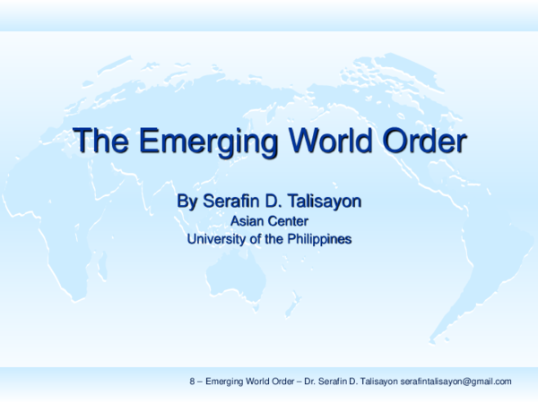 (PDF) INNOTECH 8 - The Emerging World Order