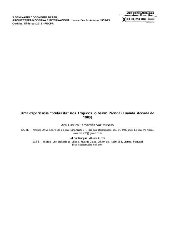 (PDF) Uma experiência “brutalista” nos Trópicos: o bairro Prenda ...