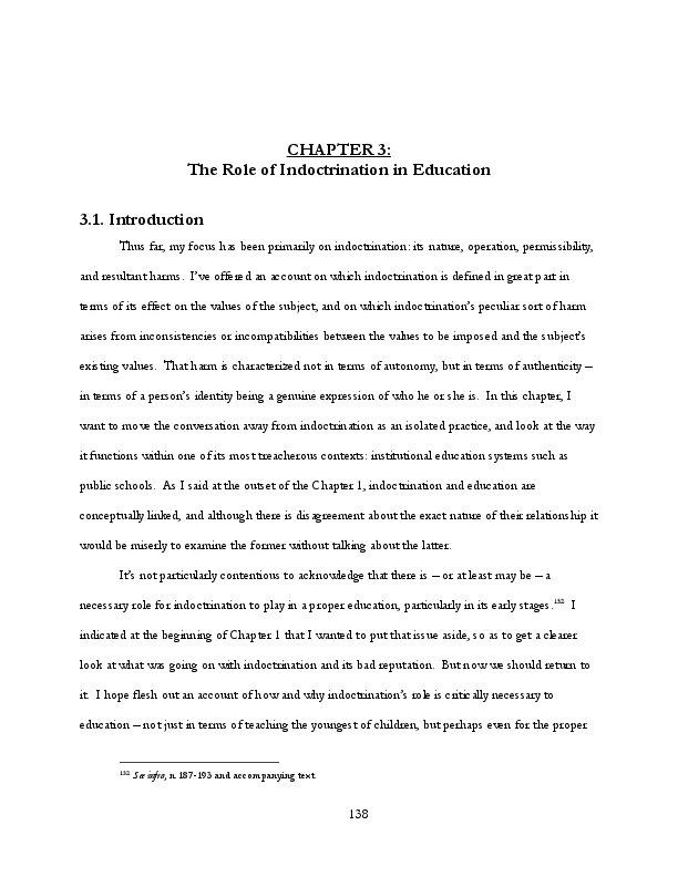 (PDF) The Role of Indoctrination in Education