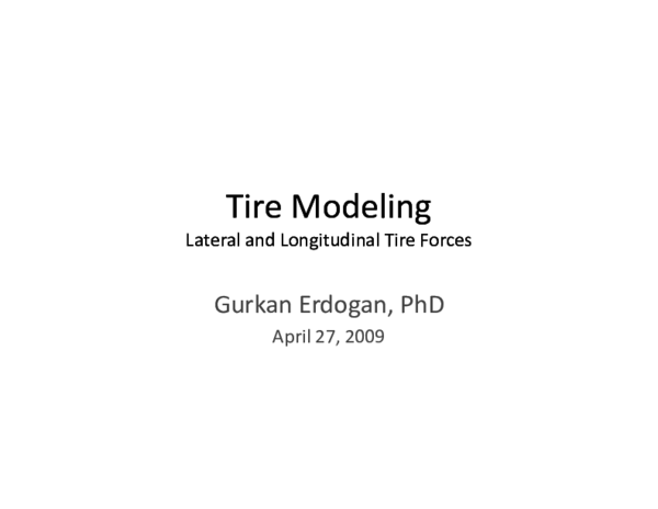 (PDF) Tire Modeling Lateral and Longitudinal Tire Forces