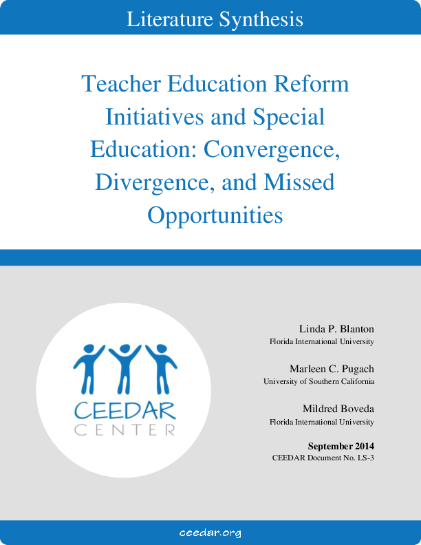 (PDF) Teacher Education Reform Initiatives and Special Education ...