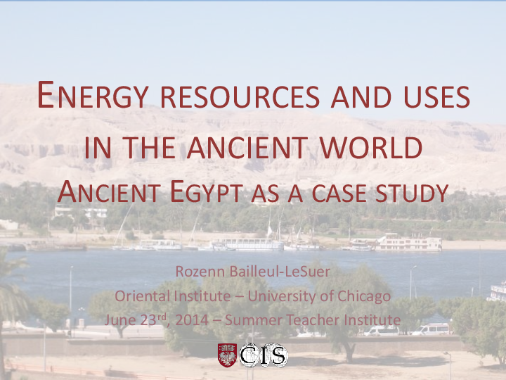 (PDF) Energy Resources and Uses in the Ancient World. Ancient Egypt as ...
