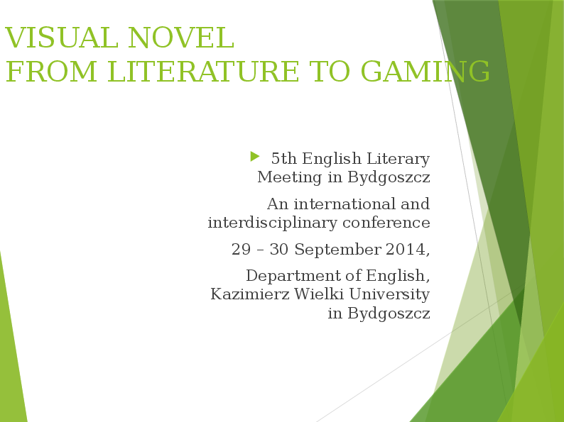 (PDF) VISUAL NOVEL – FROM LITERATURE TO GAMING