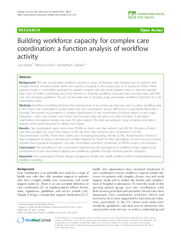 (PDF) Building workforce capacity for complex care coordination: a ...