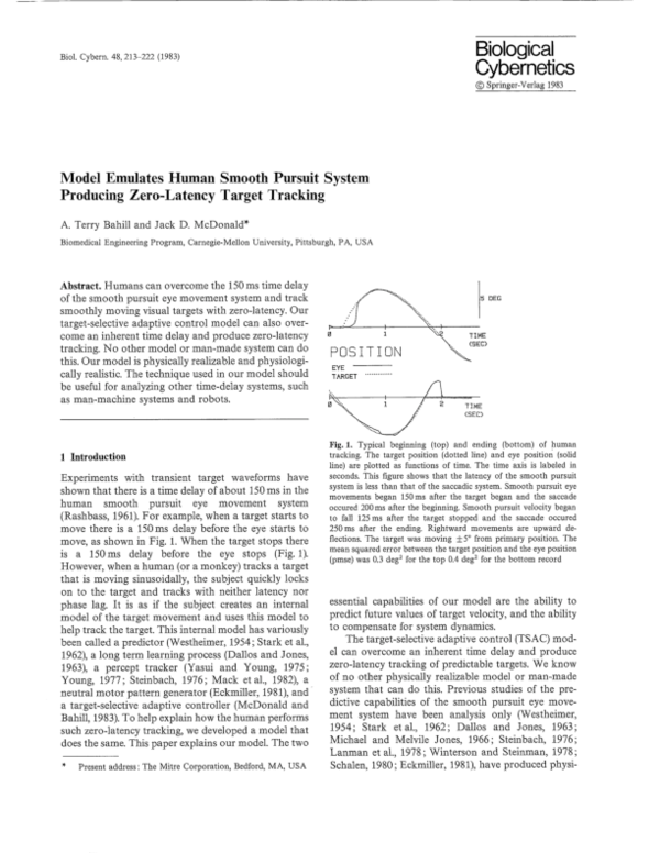 (PDF) Model emulates human smooth pursuit system producing zero-latency ...