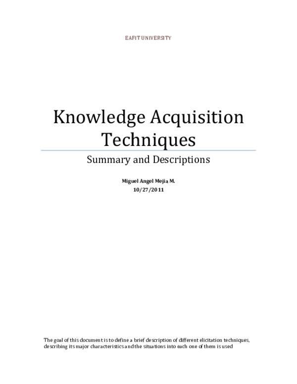 (DOC) Knowledge Acquisition