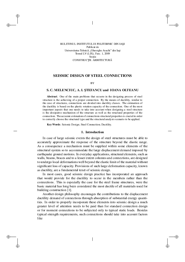 (PDF) SEISMIC DESIGN OF STEEL CONNECTIONS