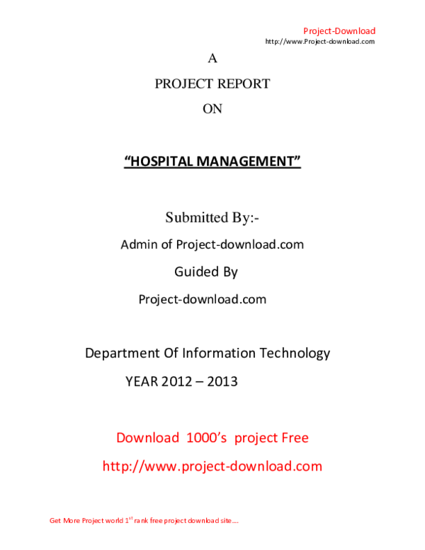 (DOC) Hospital project