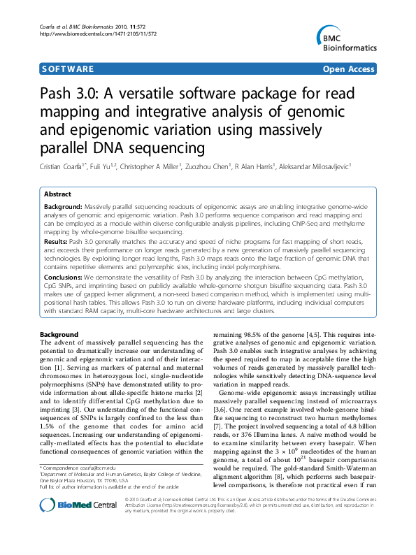 (PDF) Pash 3. 0: A versatile software package for read mapping and integrative analysis of ...