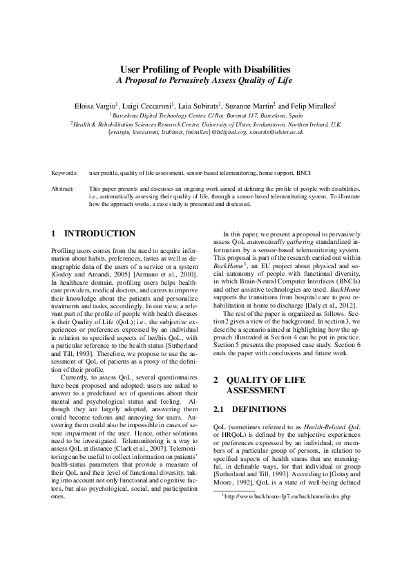 (PDF) User Profiling of People with Disabilities - A Proposal to ...