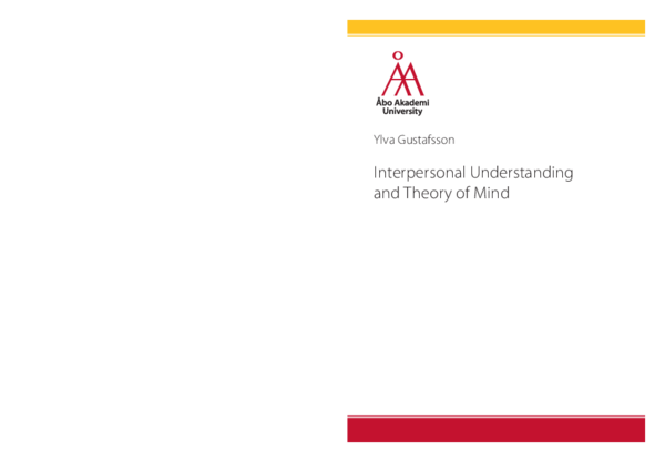 (PDF) Interpersonal Understanding and Theory of Mind (doctoral thesis)