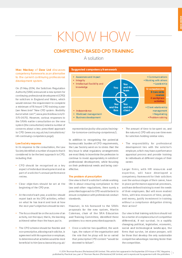 (PDF) COMPETENCY-BASED CPD TRAINING A solution