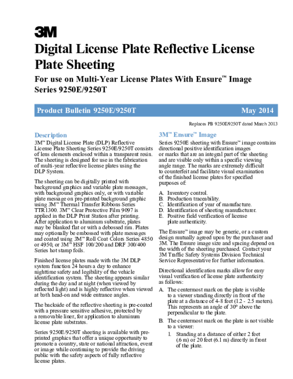 (PDF) Digital License Plate Reflective License Plate Sheeting For use ...