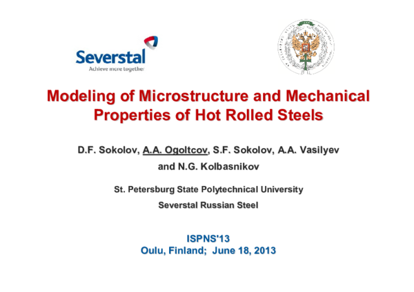 (PDF) Modeling of Microstructure and Mechanical Properties of Hot ...