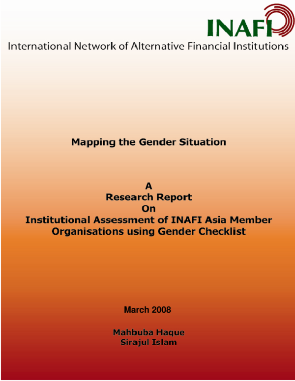 (PDF) Mapping the gender situation: a research report on institutional ...
