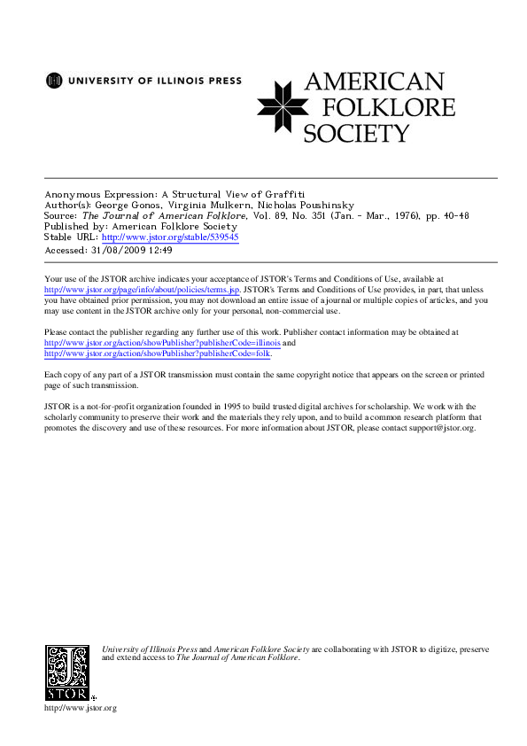 (PDF) Gonos, G., Mulkern, V. and Poushinsky. N. Anonymous expression: A ...