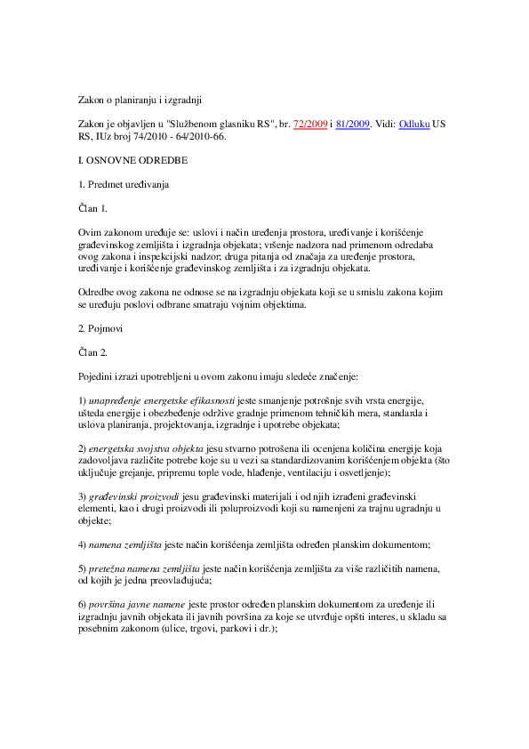 (PDF) Zakon o planiranju i izgradnji | Nikola Glogovac - Academia.edu
