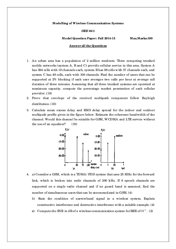 (PDF) Modelling of Wireless Communication Systems