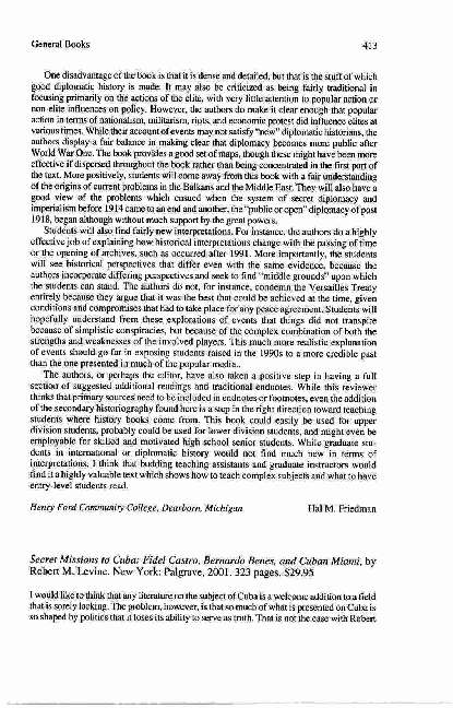 (PDF) Secret Missions to Cuba: Fidel Castro, Bernardo Benes, and Cuban ...