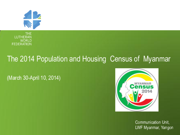 (PPT) 2014 Census in Myanmar