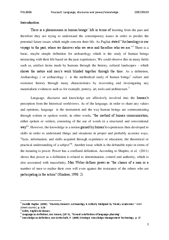 (DOC) Foucault: Language, discourse and power/knowledge | SAAD ALOTAIBI ...