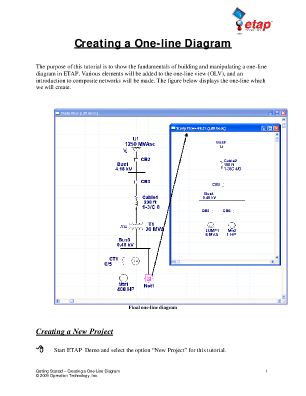 (PDF) Getting Started – Creating a One-Line Diagram Creating a One-line ...