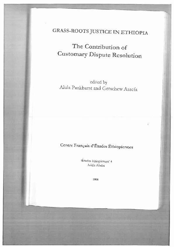 (PDF) Customary Dispute Resolution in the Somali Regional State: An ...