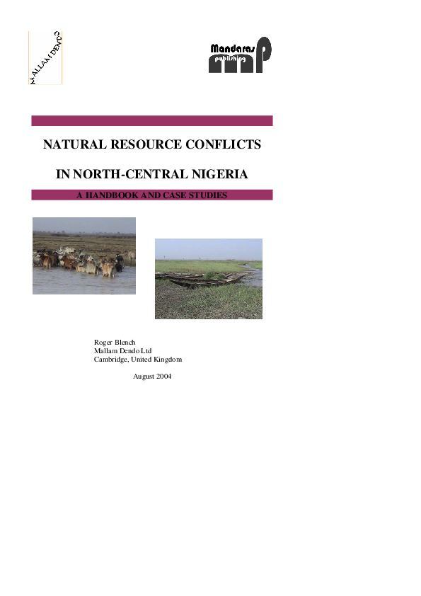 (PDF) Natural Resource Conflicts in North-Central Nigeria.