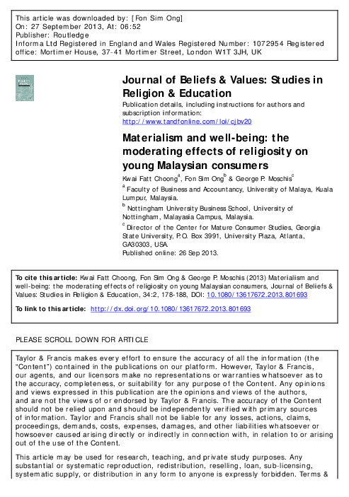 (PDF) Journal of Beliefs & Values: Studies in Religion & Education ...