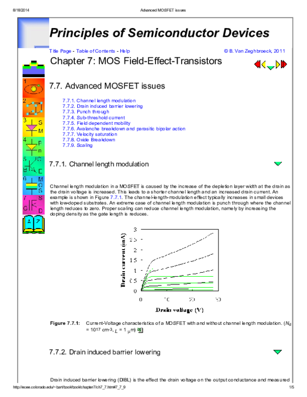 (PDF) 8/18/2014 Advanced MOSFET issues Chapter 7: MOS Field-Effect ...