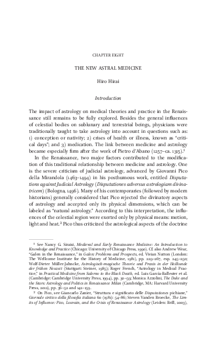 (PDF) "The New Astral Medicine," in: A Companion to Astrology in the ...
