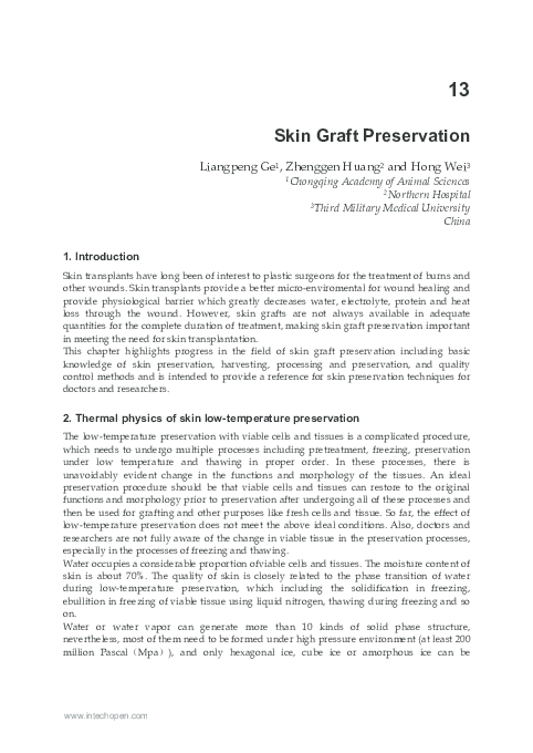 skin graft preservation