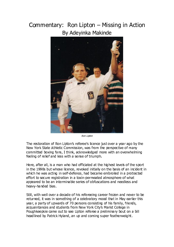 (PDF) Ron Lipton - Missing in Action