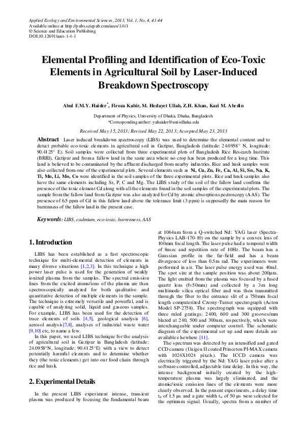 (PDF) Elemental Profiling and Identification of Eco-Toxic Elements in ...