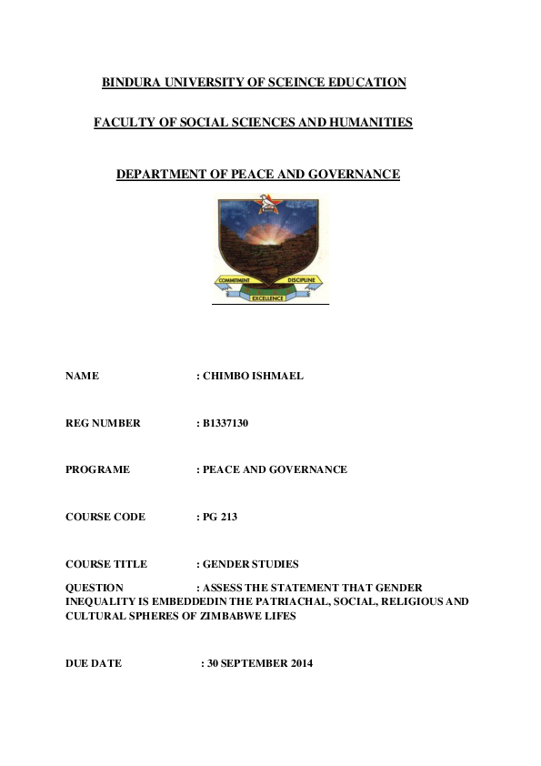 (DOC) Cover page GENDER.