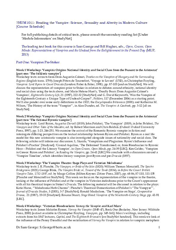 (PDF) Reading the Vampire: Science, Sexuality and Alterity in Modern ...