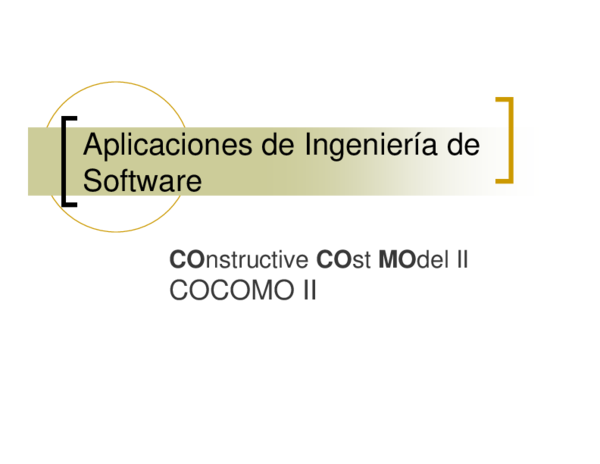 (PDF) Aplicaciones de Ingeniería de Software COnstructive COst MOdel II