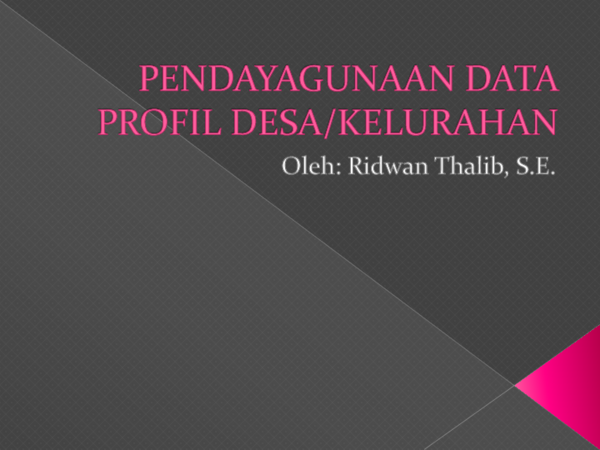 (PPT) PENDAYAGUNAAN PROFIL DESA