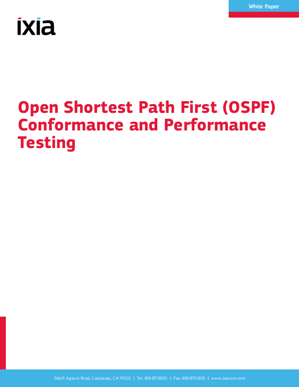 Open Shortest Path First Ospf Conformance And Performance Testing