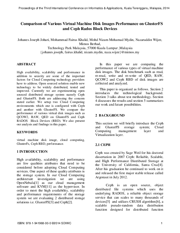 (PDF) Comparison of Various Virtual Machine Disk Images Performance on ...