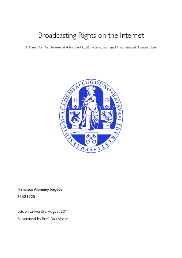 (PDF) Broadcasting Rights on the Internet