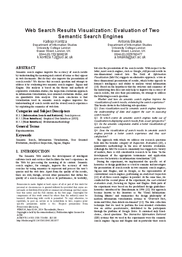 (PDF) Web Search Results Visualization: Evaluation of Two Semantic ...