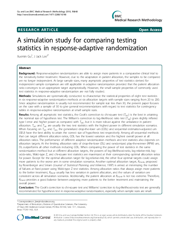 (PDF) A simulation study for comparing testing statistics in response ...