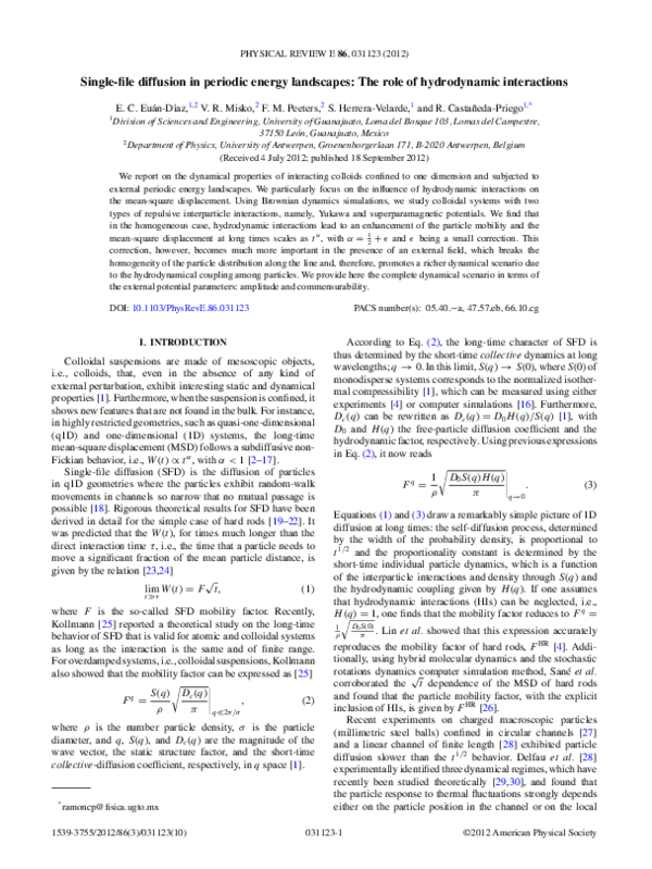 Single-file diffusion in periodic energy landscapes: The role of ...