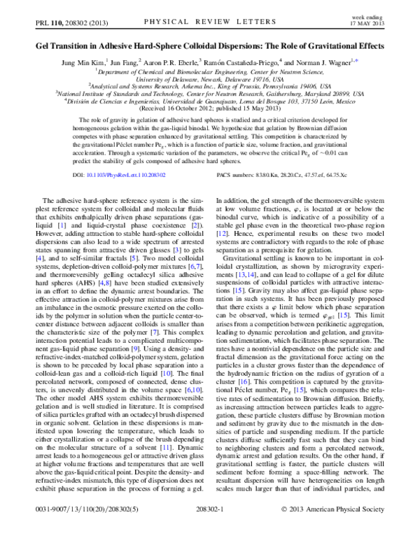 Gel Transition in Adhesive Hard-Sphere Colloidal Dispersions: The Role ...